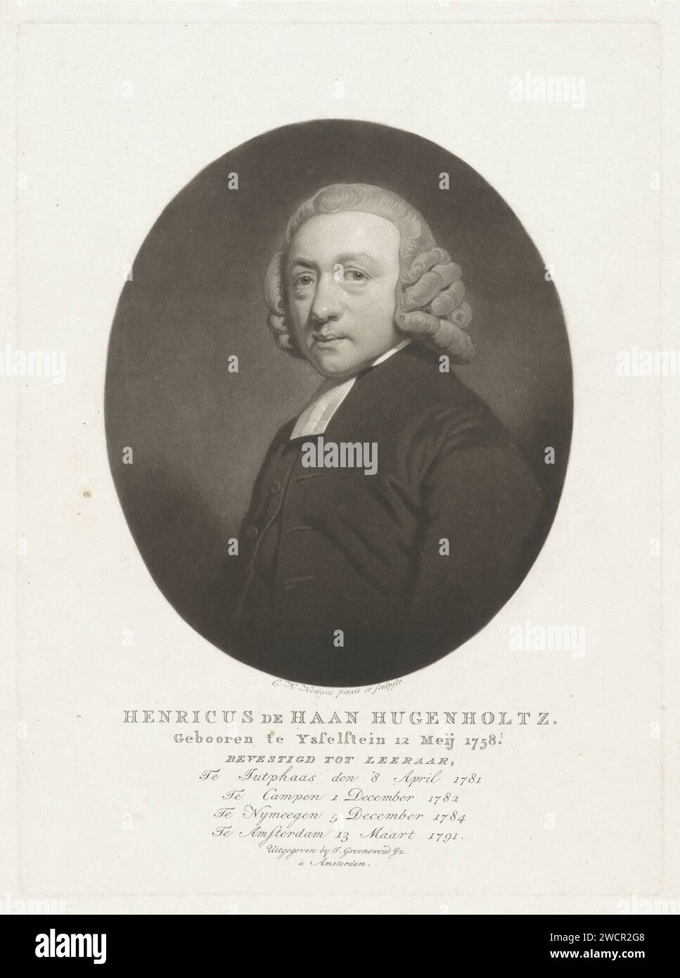 Portrait of the pastor Henricus de Haan Hugenholtz, Charles Howard ...