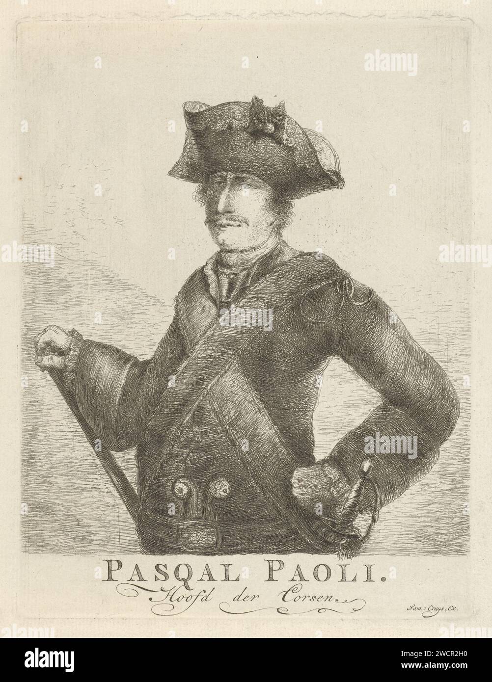 Portrait of Pasquale Paoli, Hendrik Kobell, 1768 print Portrait of ...
