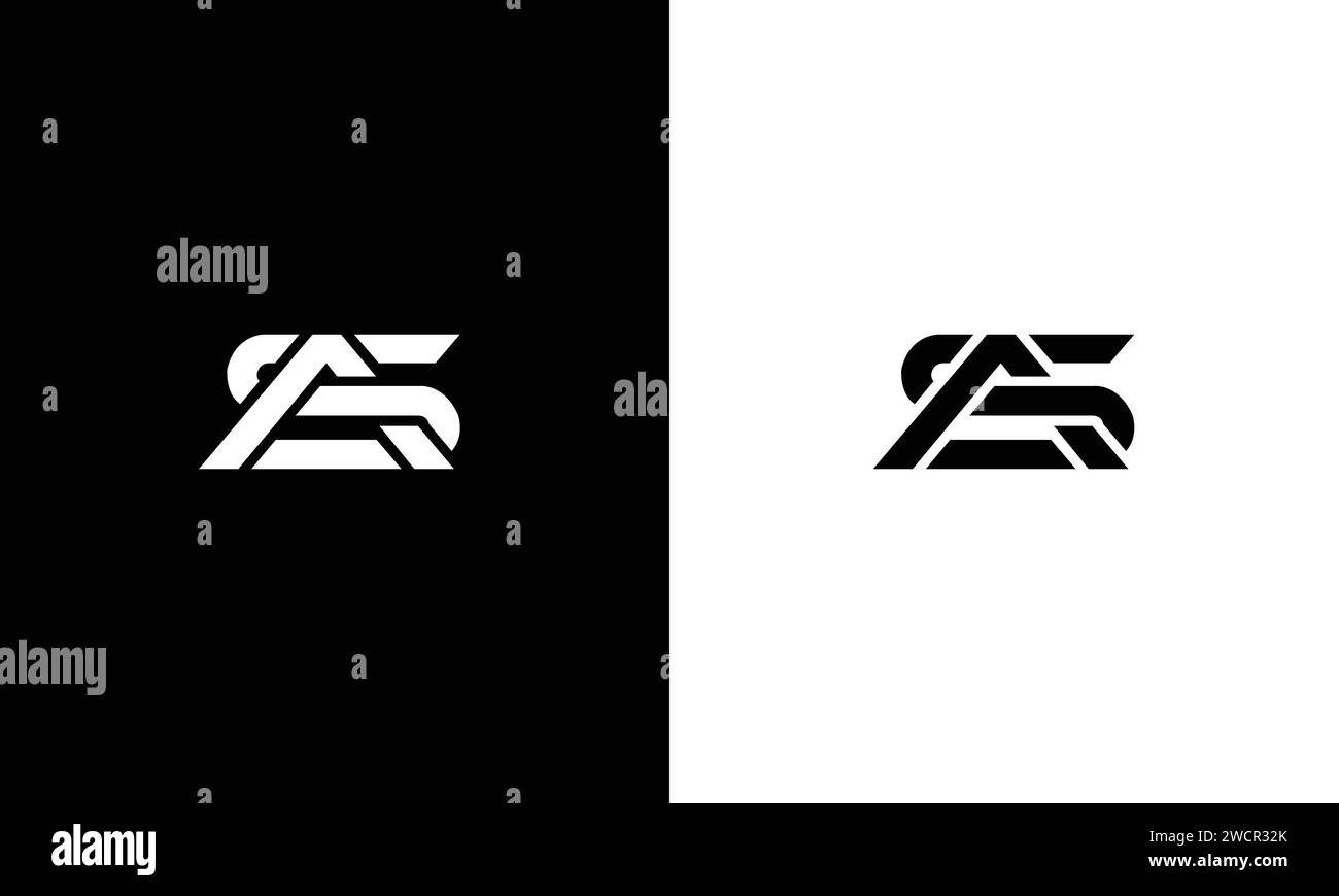 Creative Letter SA Monogram Logo Design Icon Template White and Black ...