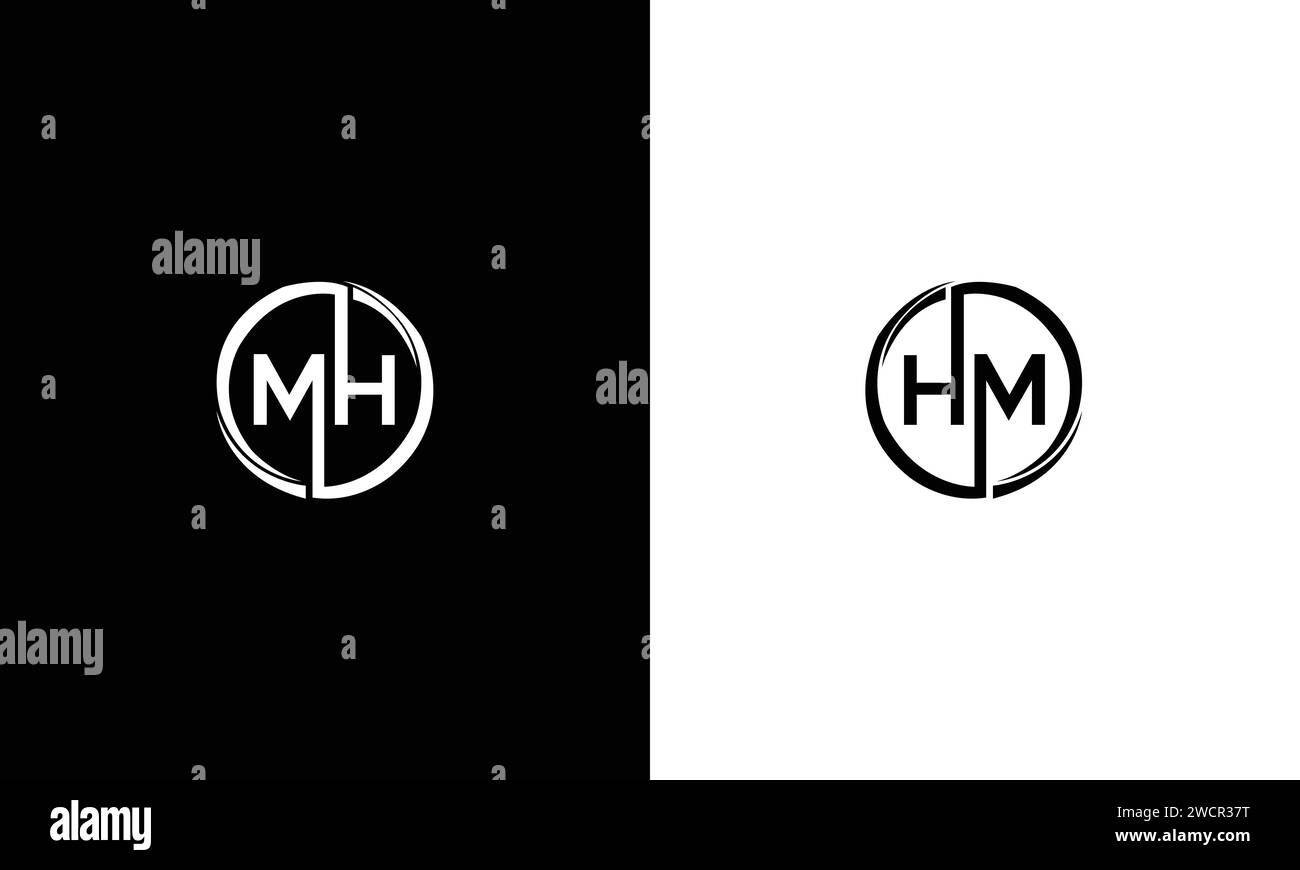 Hm logo design Black and White Stock Photos & Images - Alamy