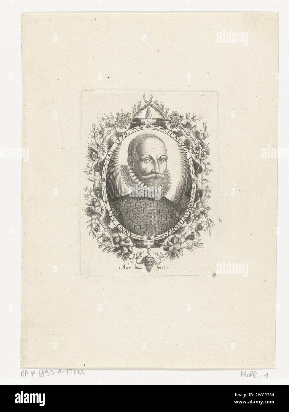 Portret Van Digest Sammarthanus Adriaan Boon, 1579 print Portrait in ...