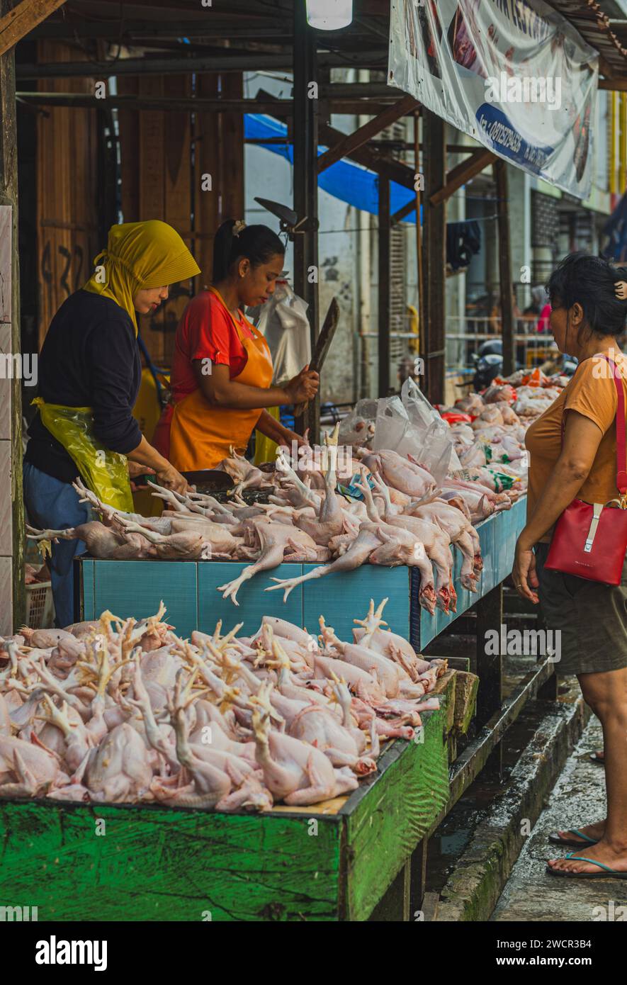 there are many chicken meats on the tables Stock Photo - Alamy
