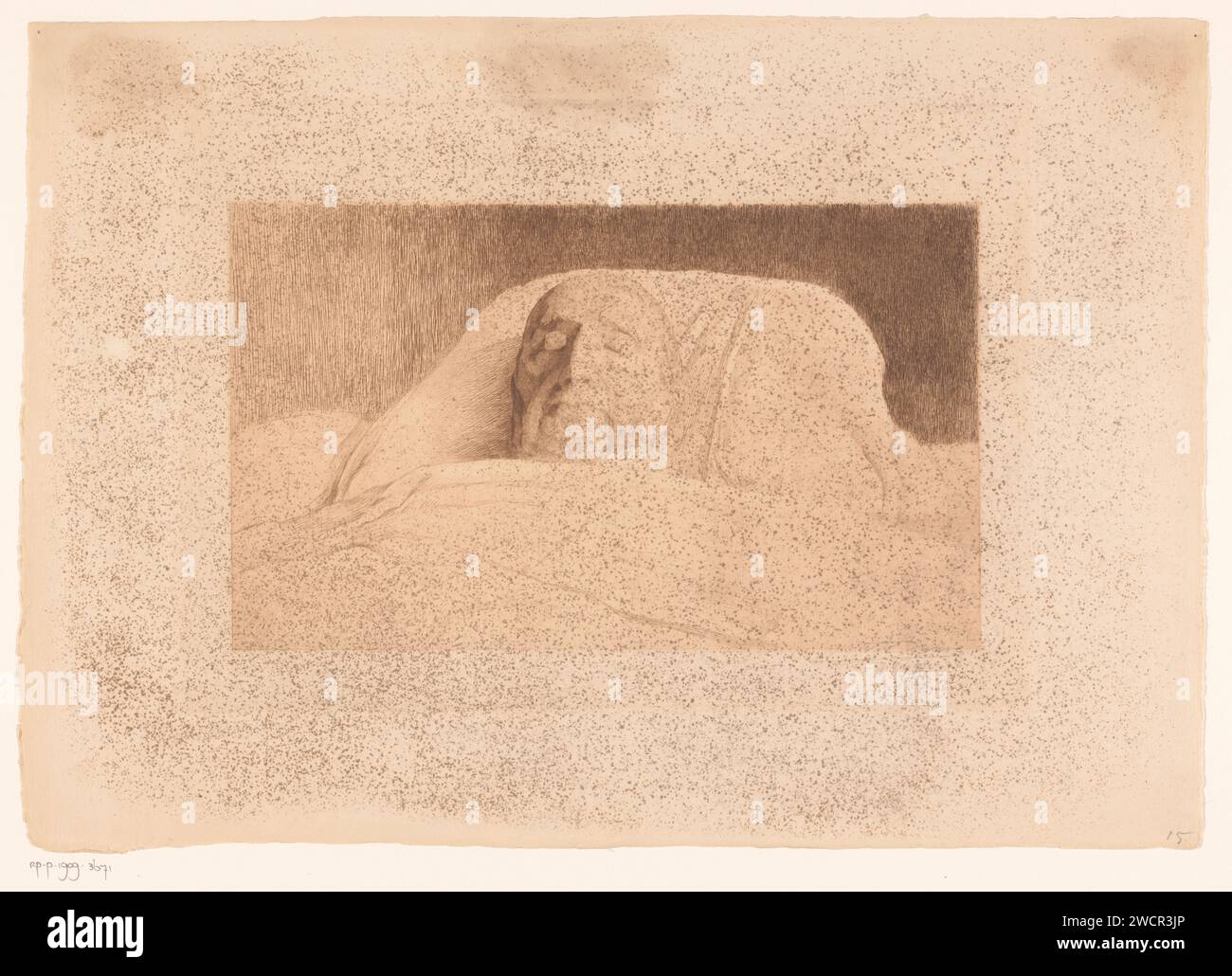 Portrait of an unknown man on his deathbed, possibly of Volxem, Auguste ...