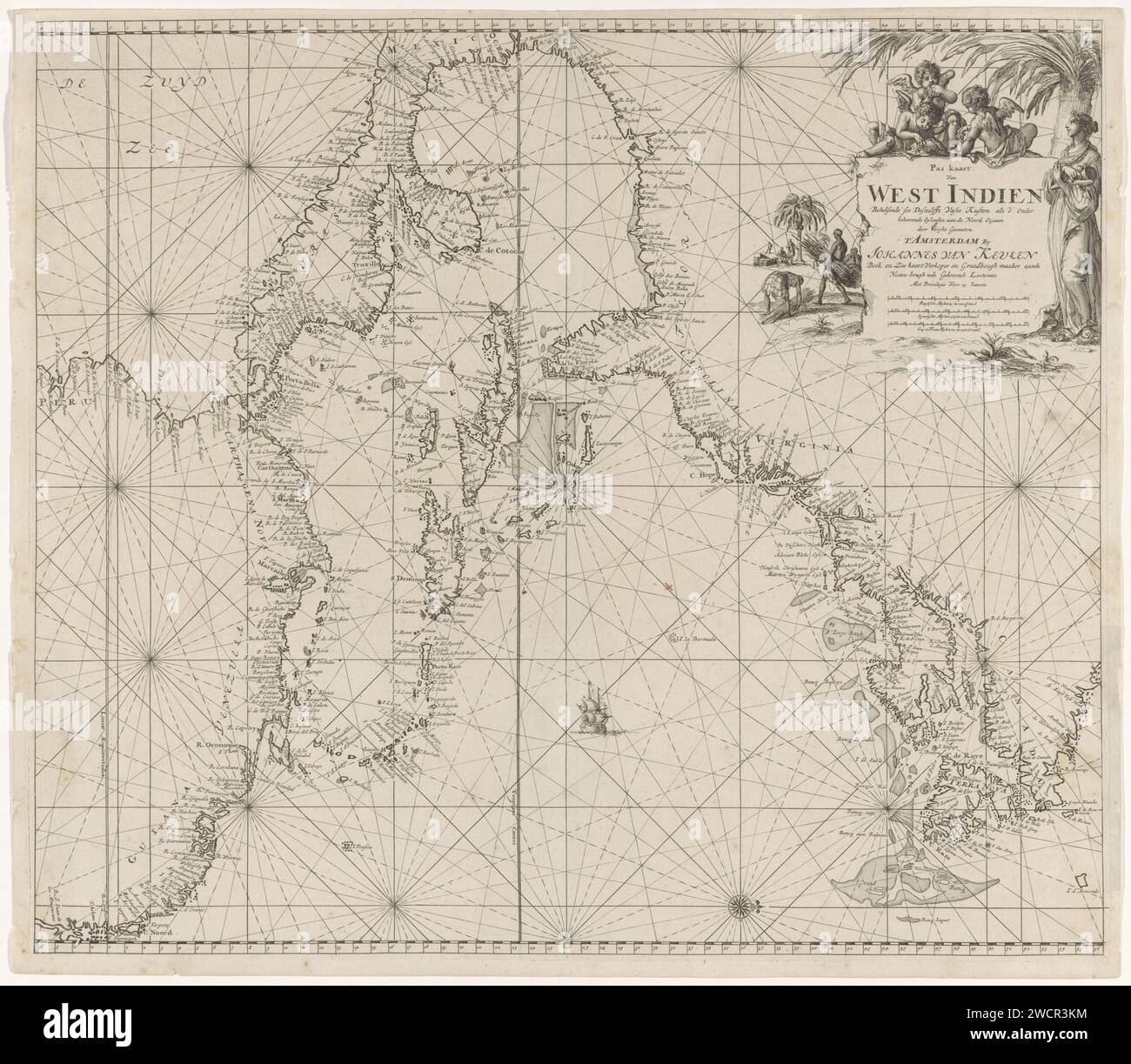 PAS CARD from West India and the Caribbean Sea with the adjacent part ...