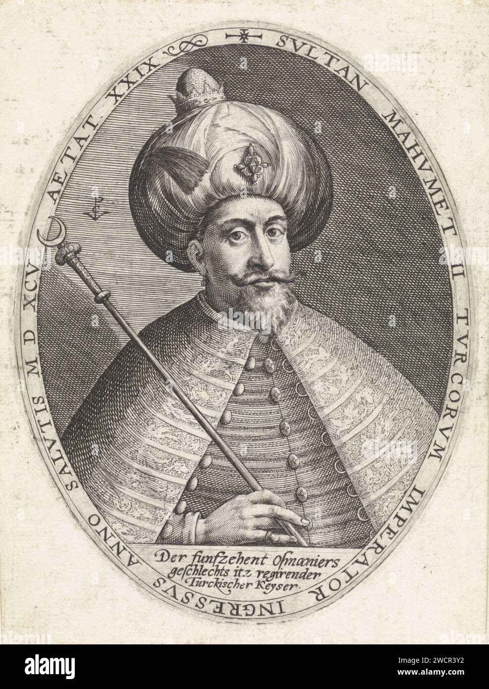 Portrait of Mehmet III, Crispijn van de Passe (I), 1595 - 1611 print ...