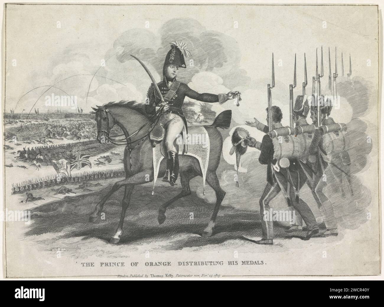 Prince of Orange hand out honorary signs, 1815, Anonymous, 1815 print ...