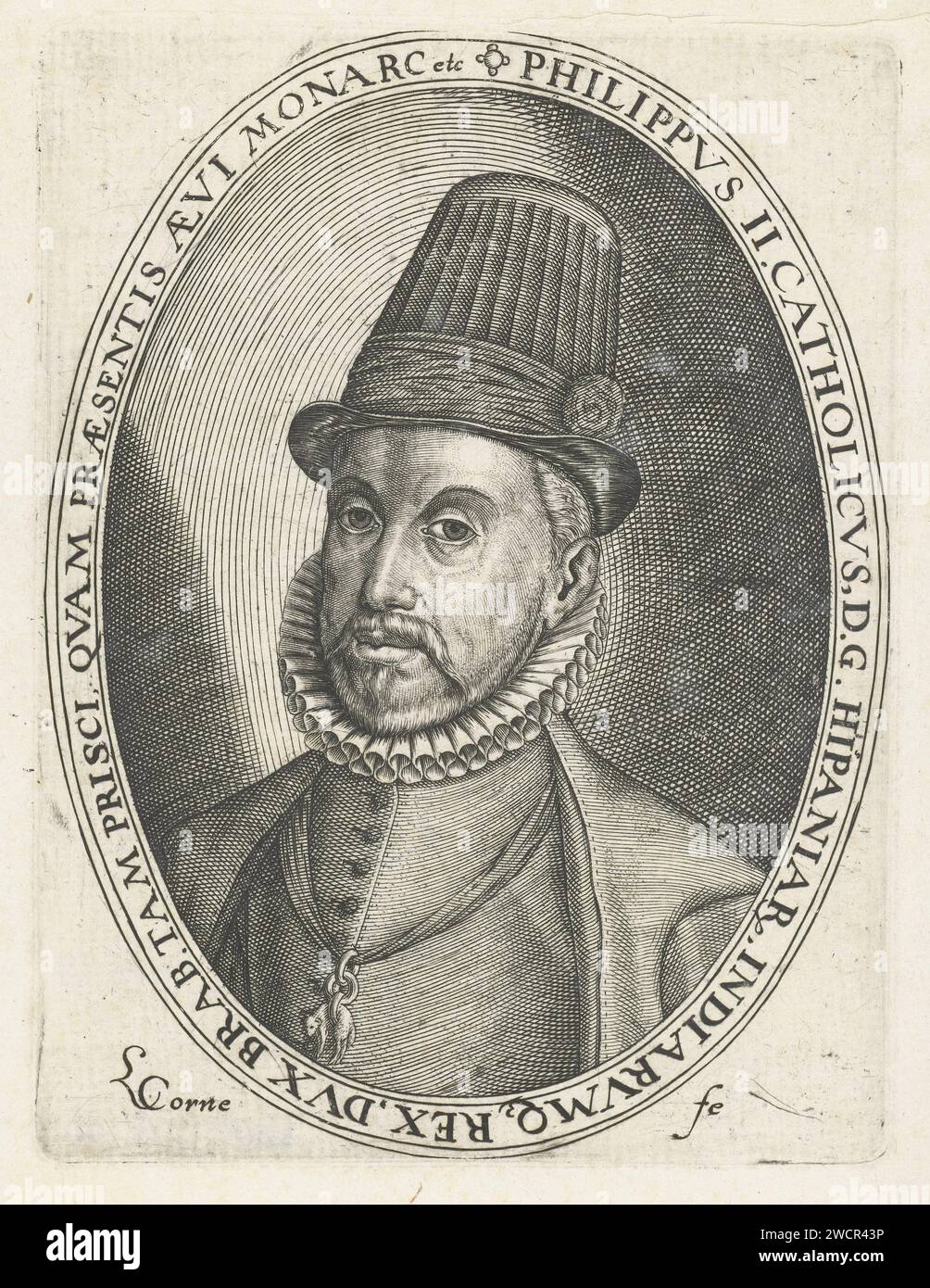 Portrait of Philip II, king of Spain, Lambert Cornelisz., C. 1593 - c ...