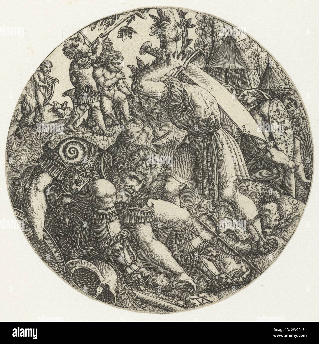David and Goliath, monogrammist AC (16th century), 1520 - 1562 print ...
