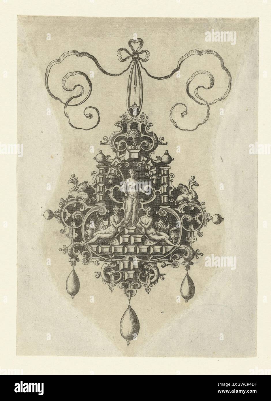 Pendant with a peace goddess with palm branch, Anonymous, After Hans ...
