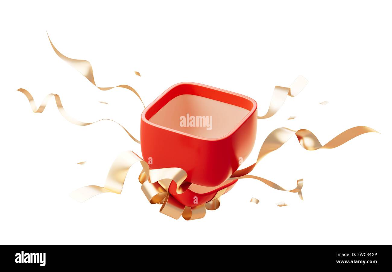 Opening gift box with cartoon style, 3d rendering. 3D illustration ...