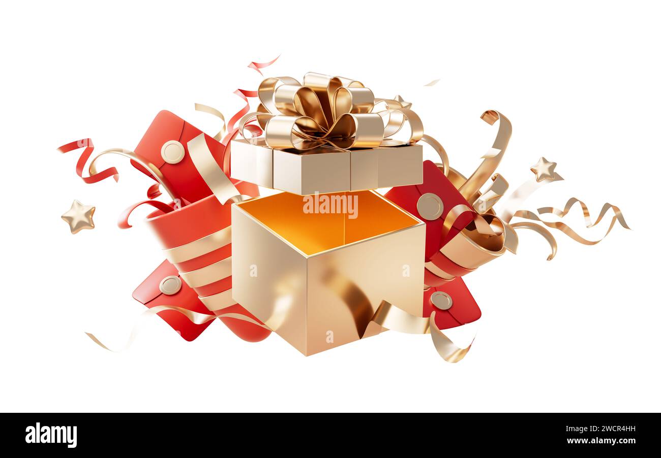 Red gold cracker Cut Out Stock Images & Pictures - Alamy