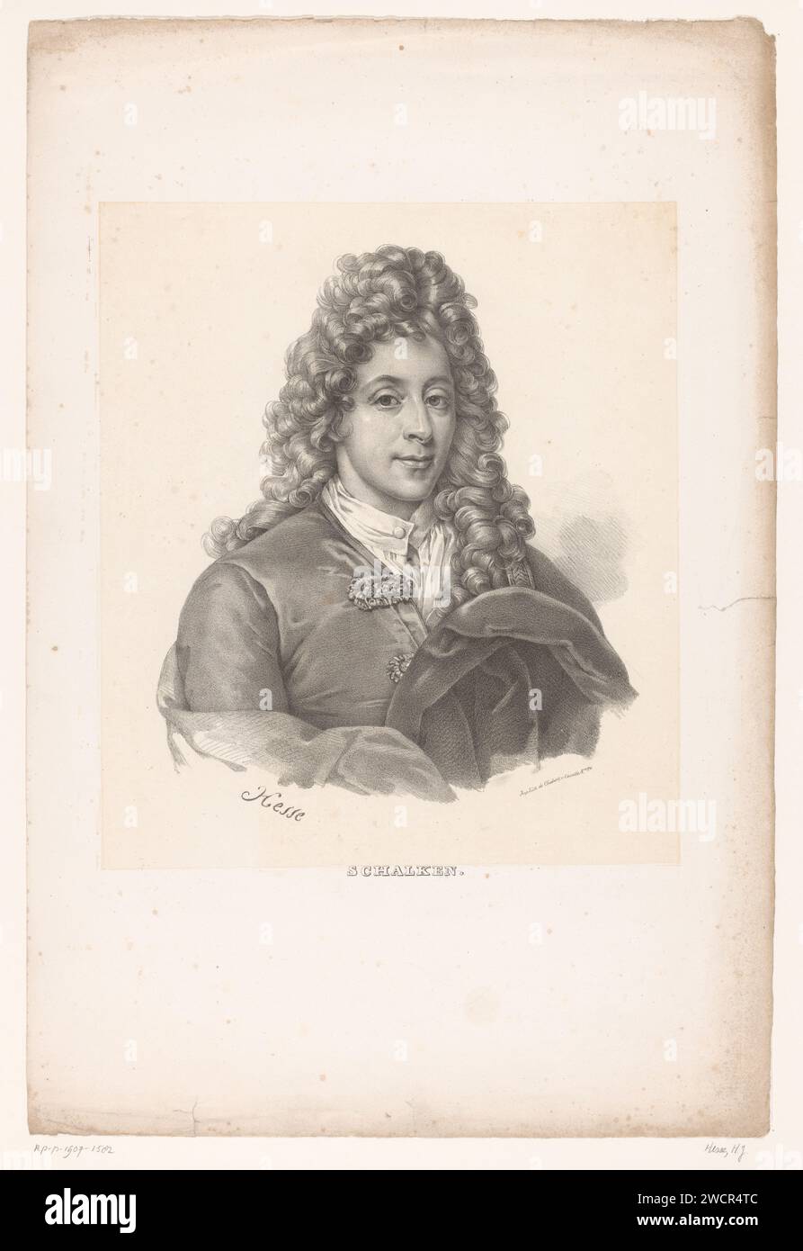 Portrait of Godfried Schalcken, Henri Joseph Hesse, 1822 - 1854 print ...