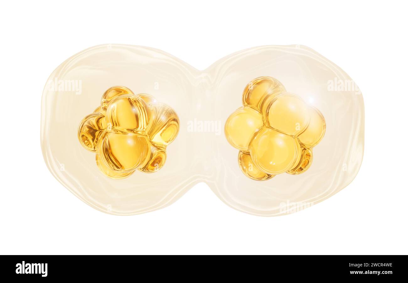 Transparent cell with biotechnology and cosmetic concept, 3d rendering ...