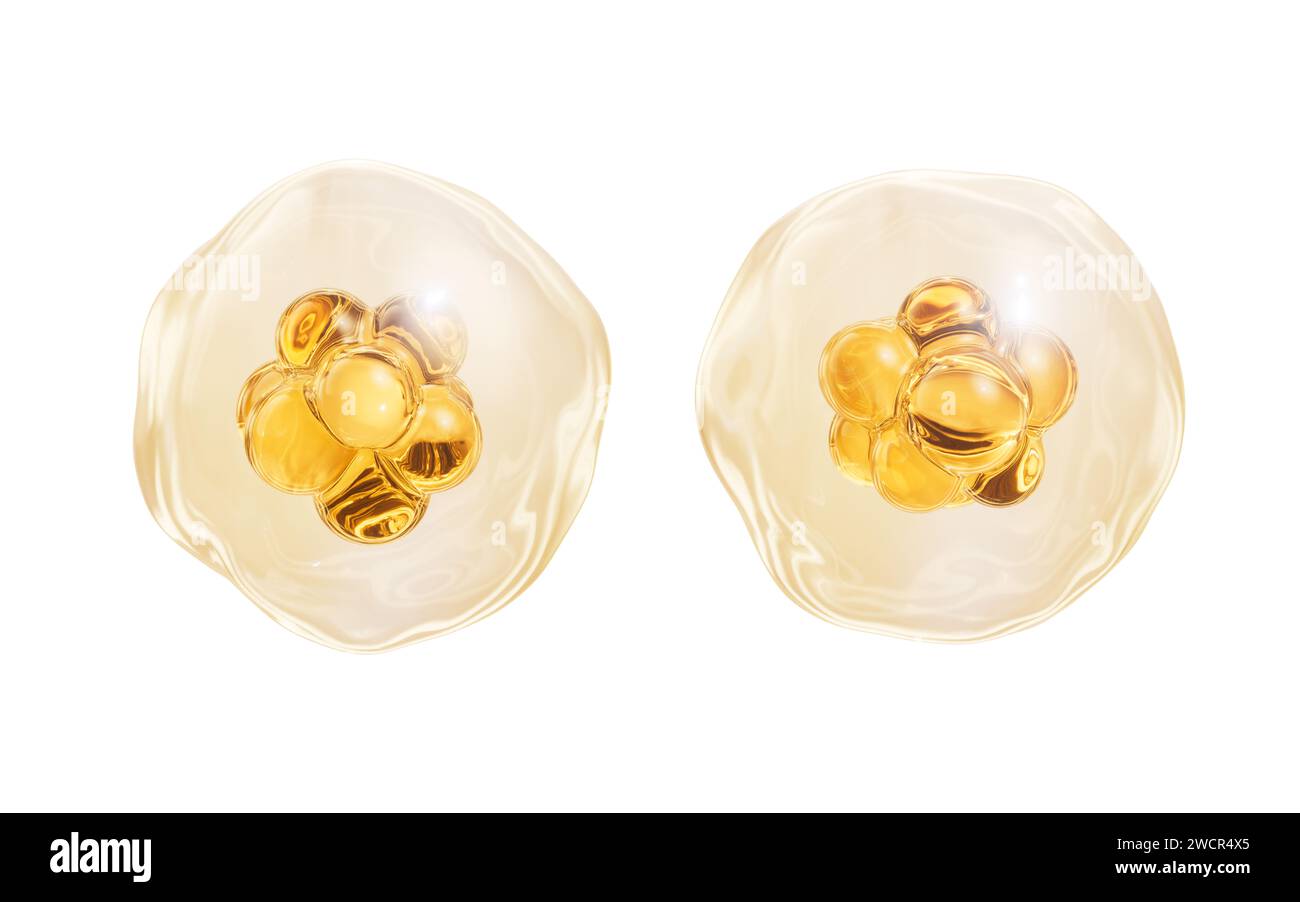 Transparent cell with biotechnology and cosmetic concept, 3d rendering ...