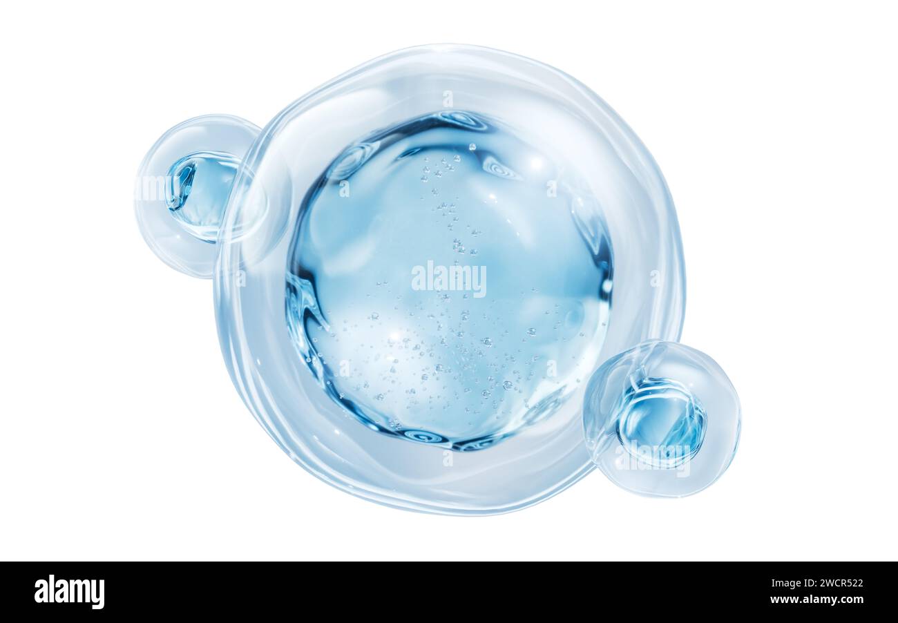 Transparent blue liquid bubble, 3d rendering. 3D illustration Stock ...