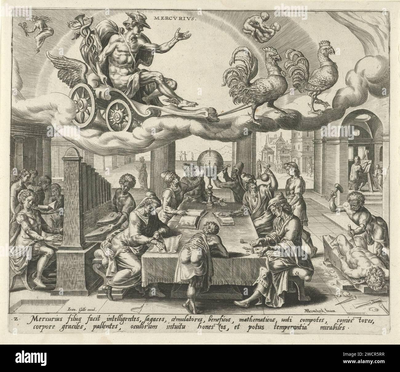 The planet Mercury and his children, Harmen Jansz Muller, after Maarten ...