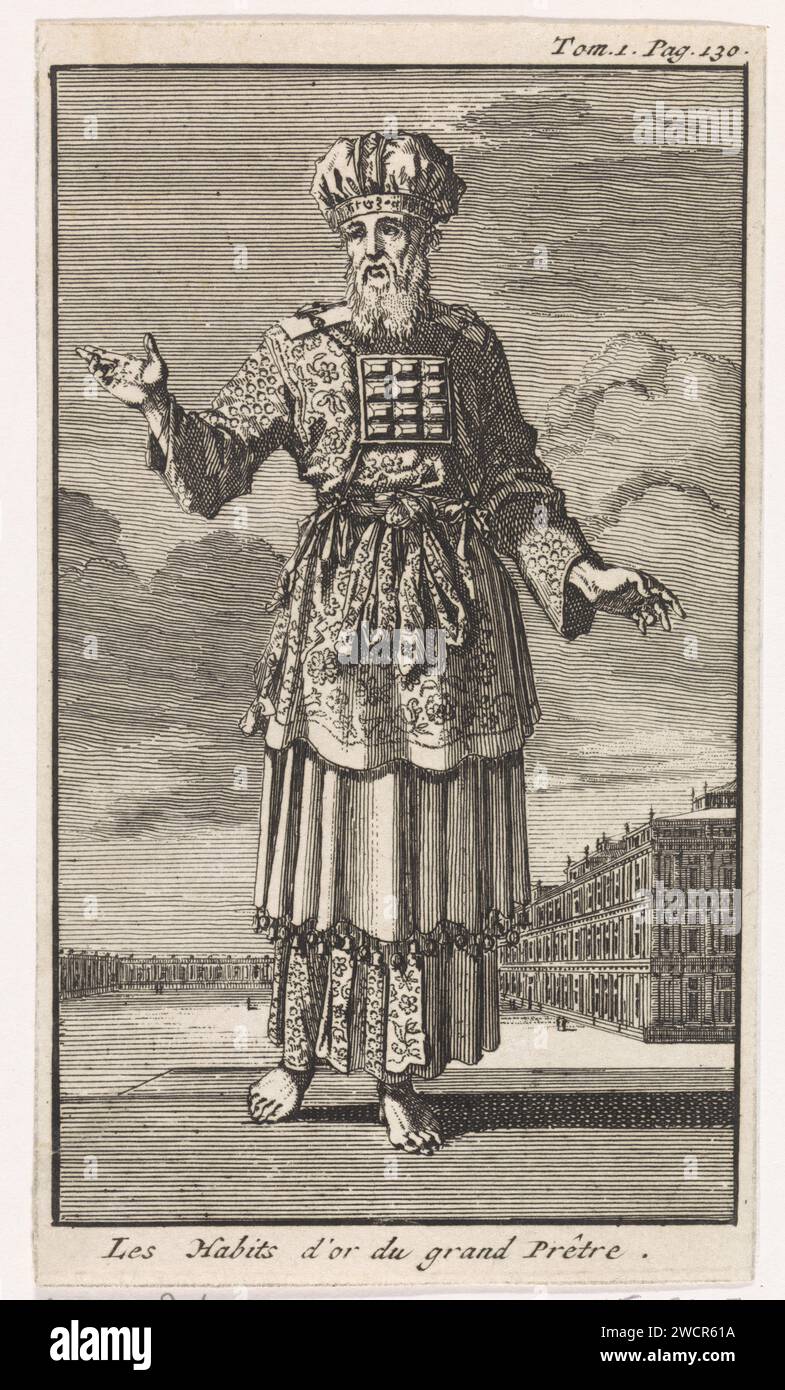 High priest in liturgical clothing, Jan Luyken, 1705 print Amsterdam ...
