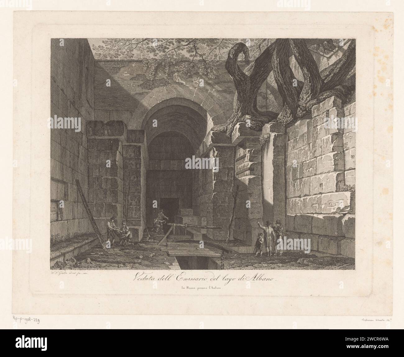 View of the drainage channel of the lake at Albano, Wilhelm Friedrich ...