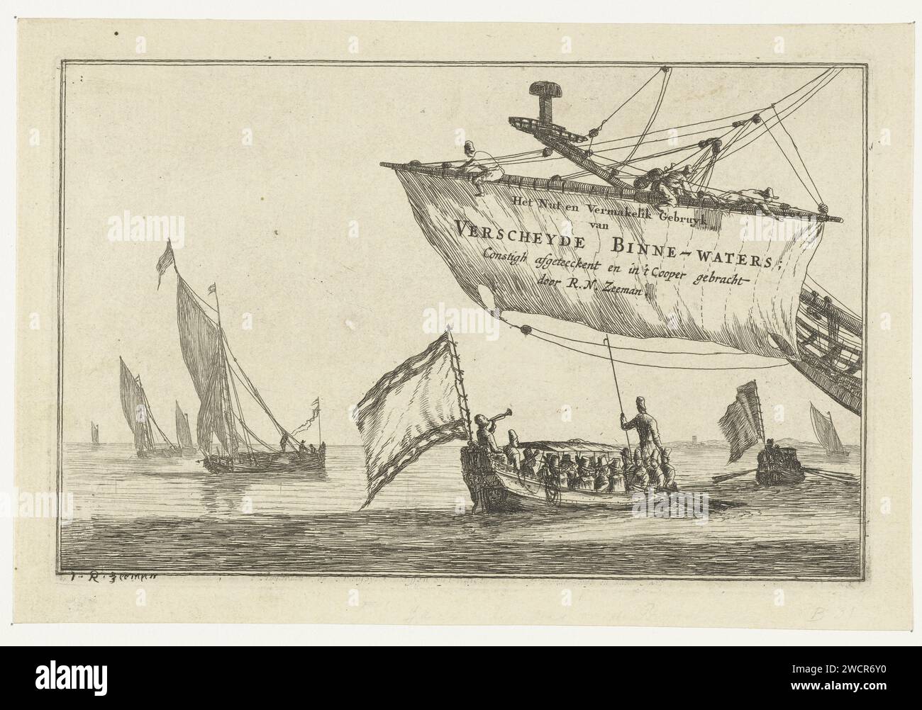 Statenloep and Sailing ships on calm water, Reinier Nooms, 1654 - 1750 ...