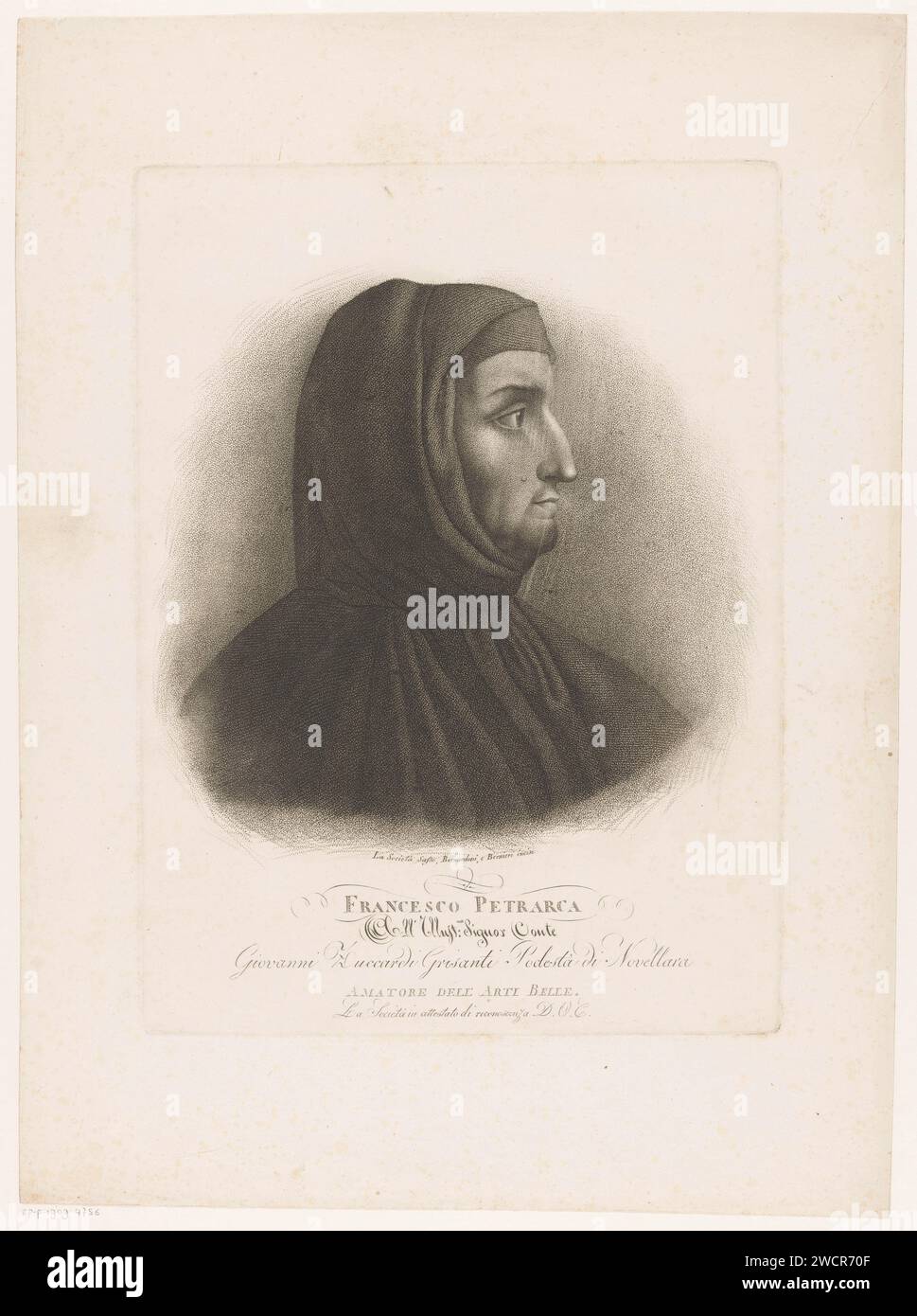 Portrait of poet and writer Francesco Petrarca, Giovanni Antonio Sasso ...