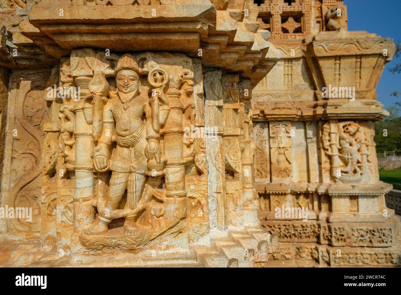 Chittorgarh, India - January 6, 2024: Detail of the Vijaya Stambha at ...