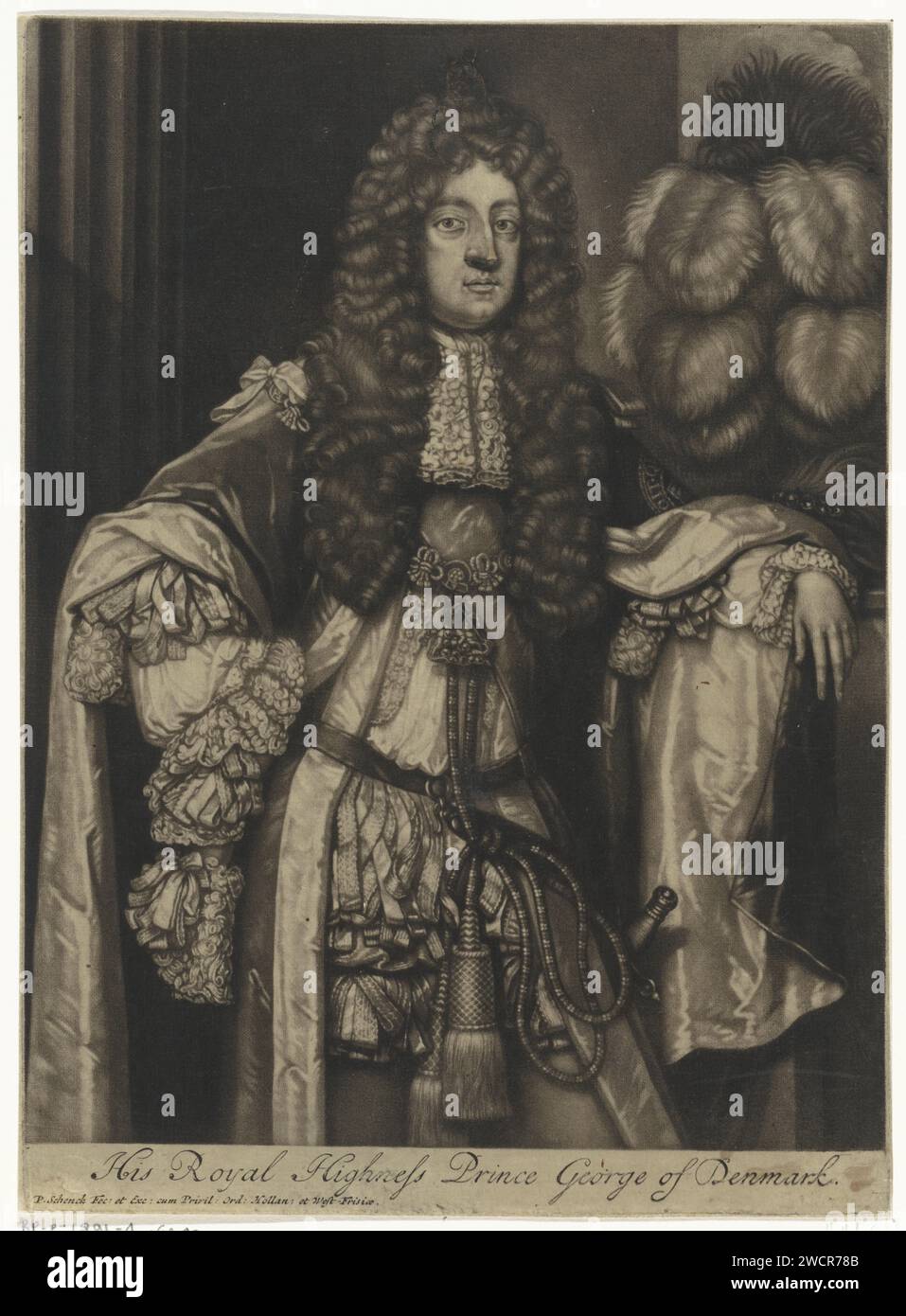 Portrait of George, Prince of Denmark, Pieter Schenk (I), 1670 - 1713 ...