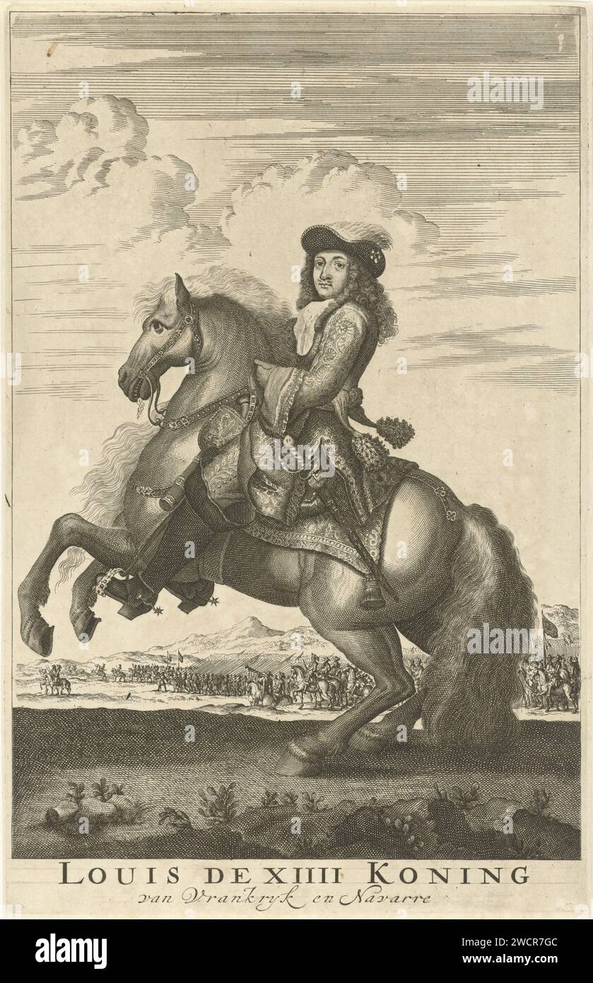 Equestrian portrait of Louis XIV, king of France, Jan Luyken, 1685 ...