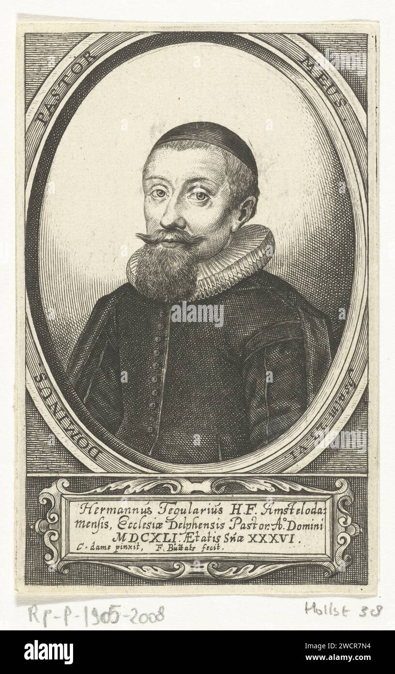 Portrait of Hermannus Tegularius, Frederik Bouttats (I), After Cornelis ...