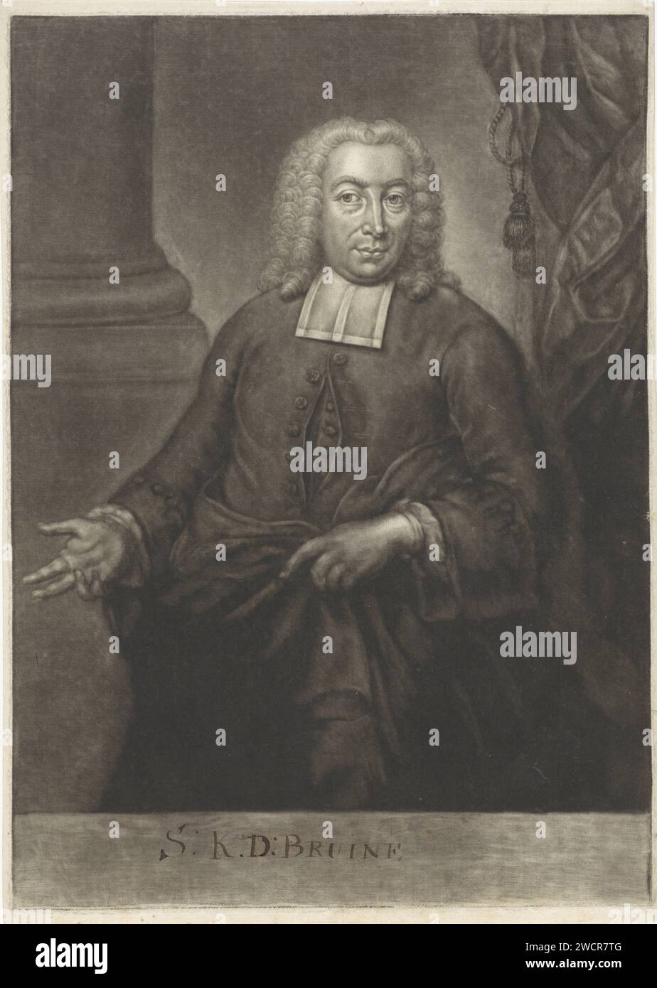 Portrait of Samuel Koenraad de Bruine, Johannes van Vilsteren, after ...