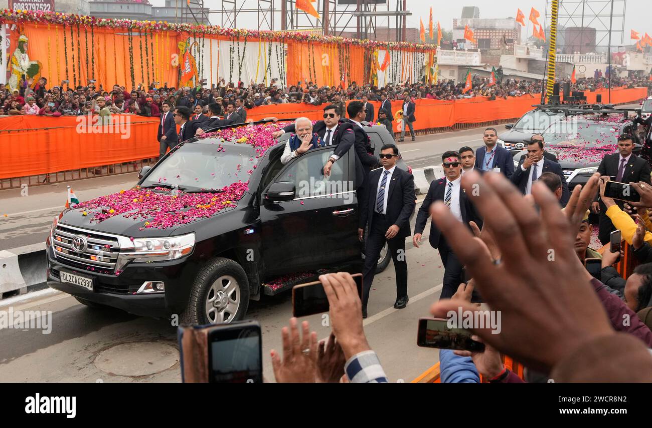 FILE-Indian Prime Minister Narendra Modi waves to the crowd during a ...