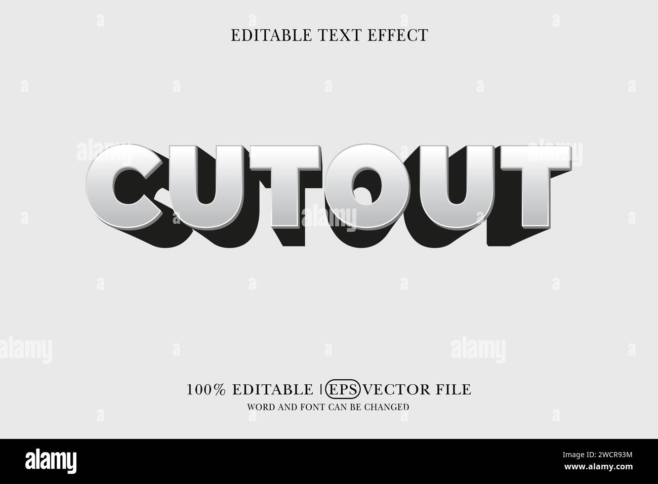 Cutout 3d style text effect, 3d text mockup Stock Vector Image & Art ...