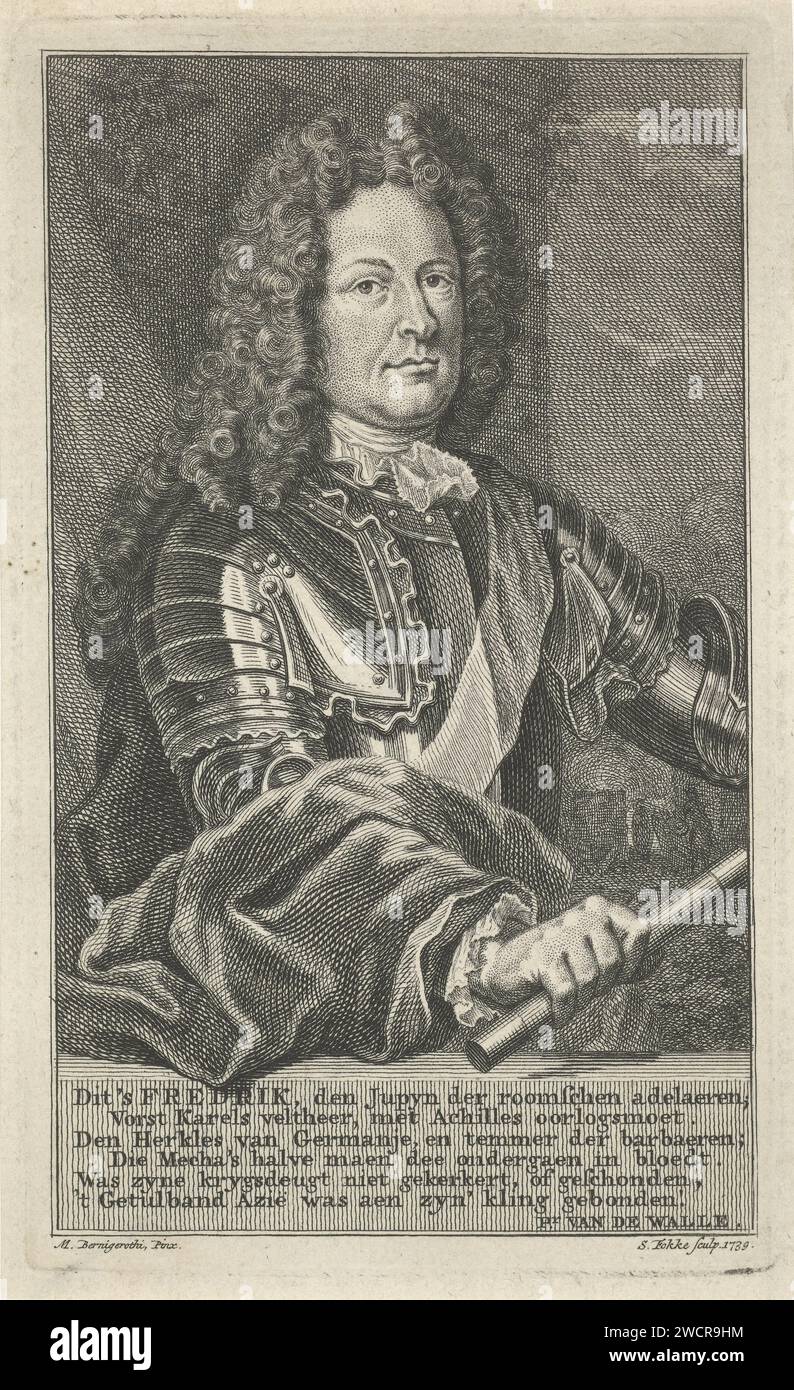 Portrait of Frederik VI, Markies van Baden-Durlach, Simon Fokke, after ...