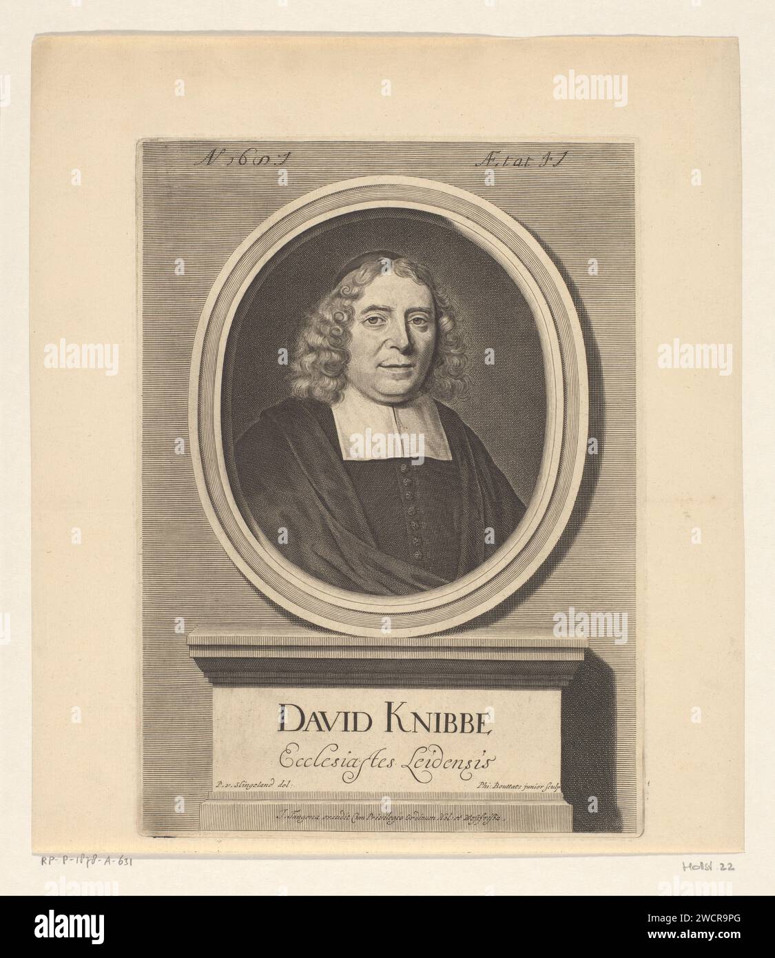 Portrait of David Knibbe, Philibert Bouttats (II), after Pieter ...