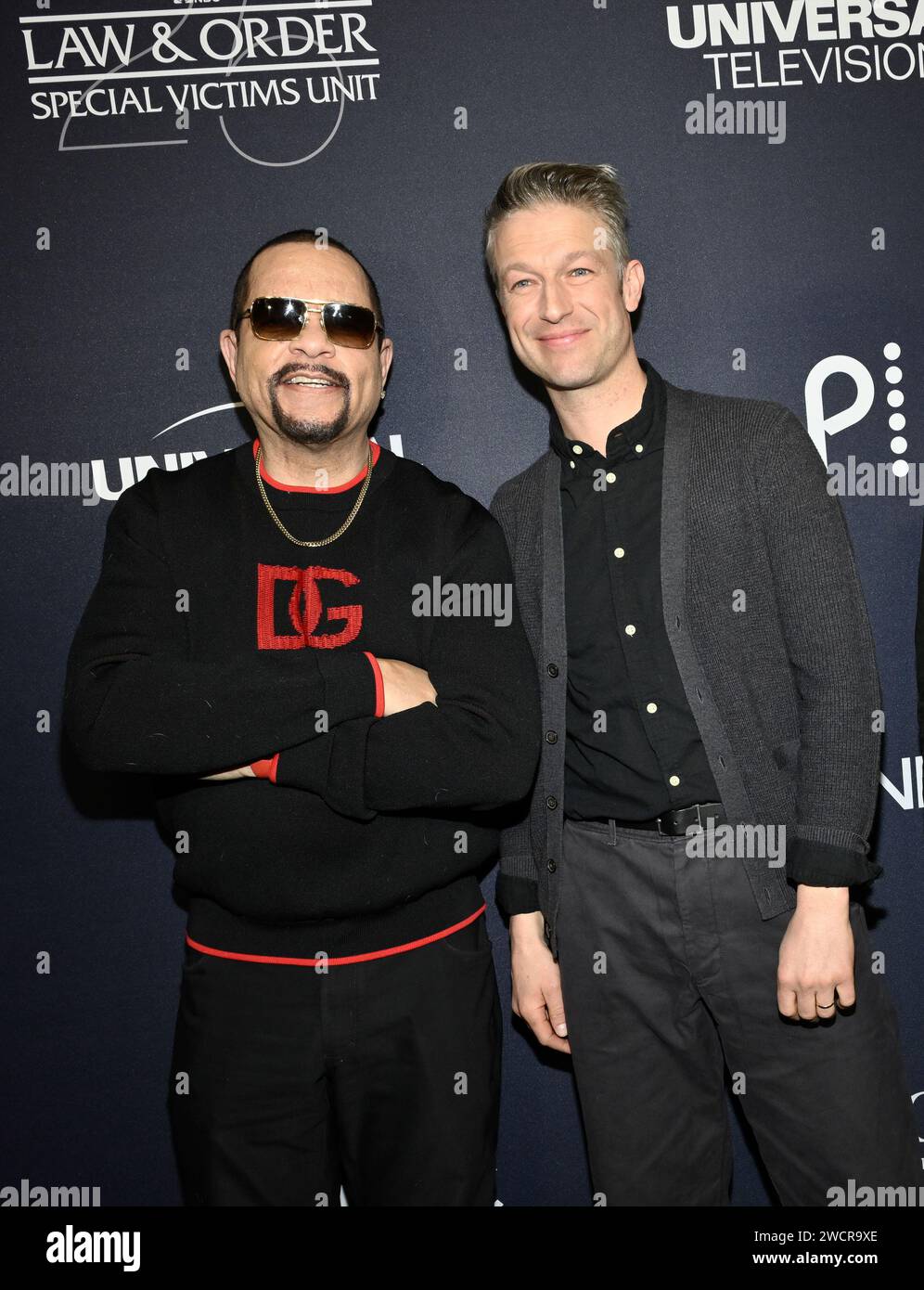 Ice-T, left, and Peter Scanavino attend the "Law & Order: SVU" 25th ...