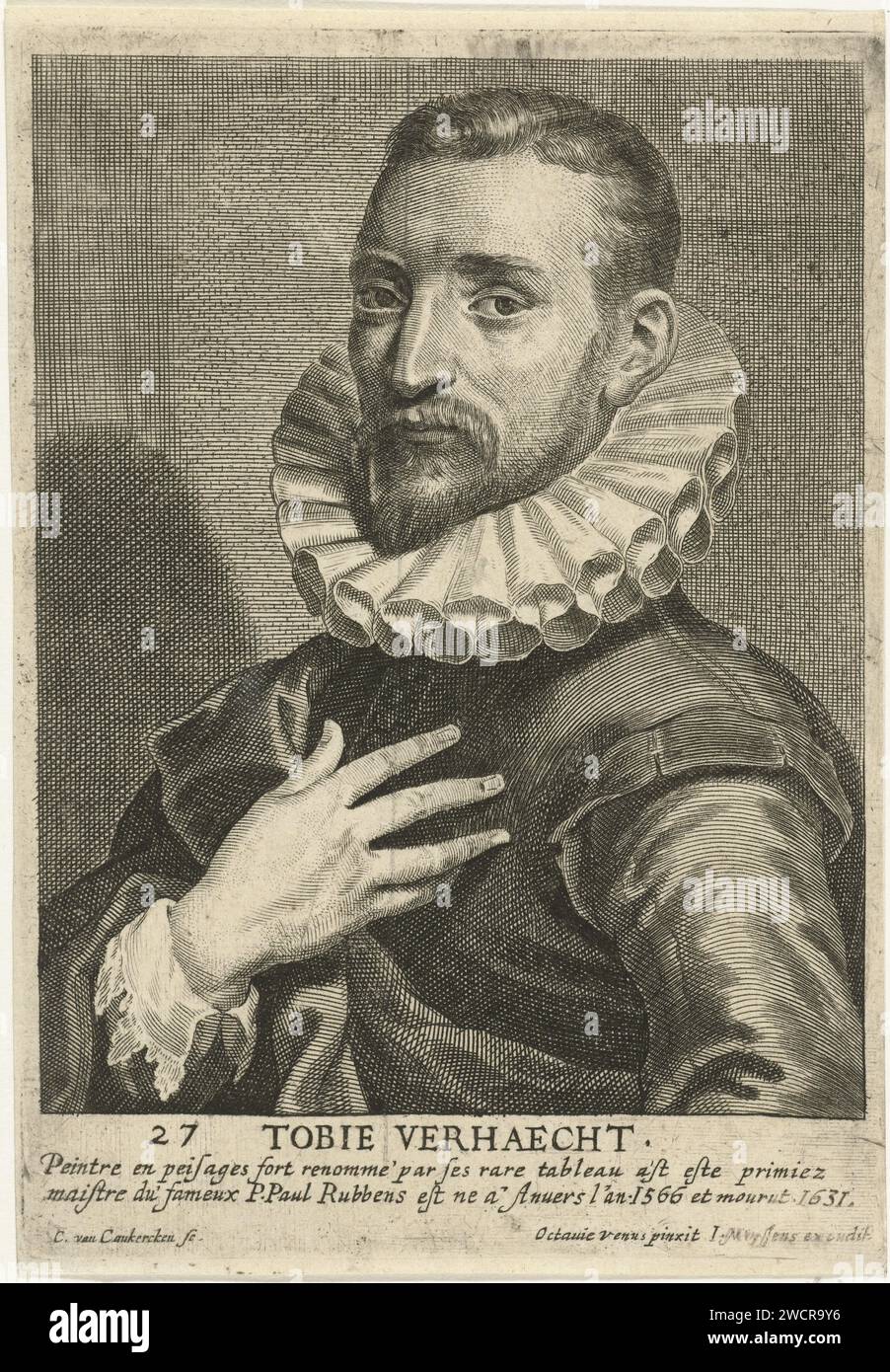 Portrait of the painter Tobias Verhaecht, Cornelis van Caukercken ...