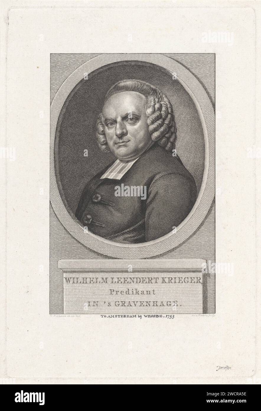 Portrait of Wilhelm Leendert Krieger, Reinier Vinkeles (I), After ...