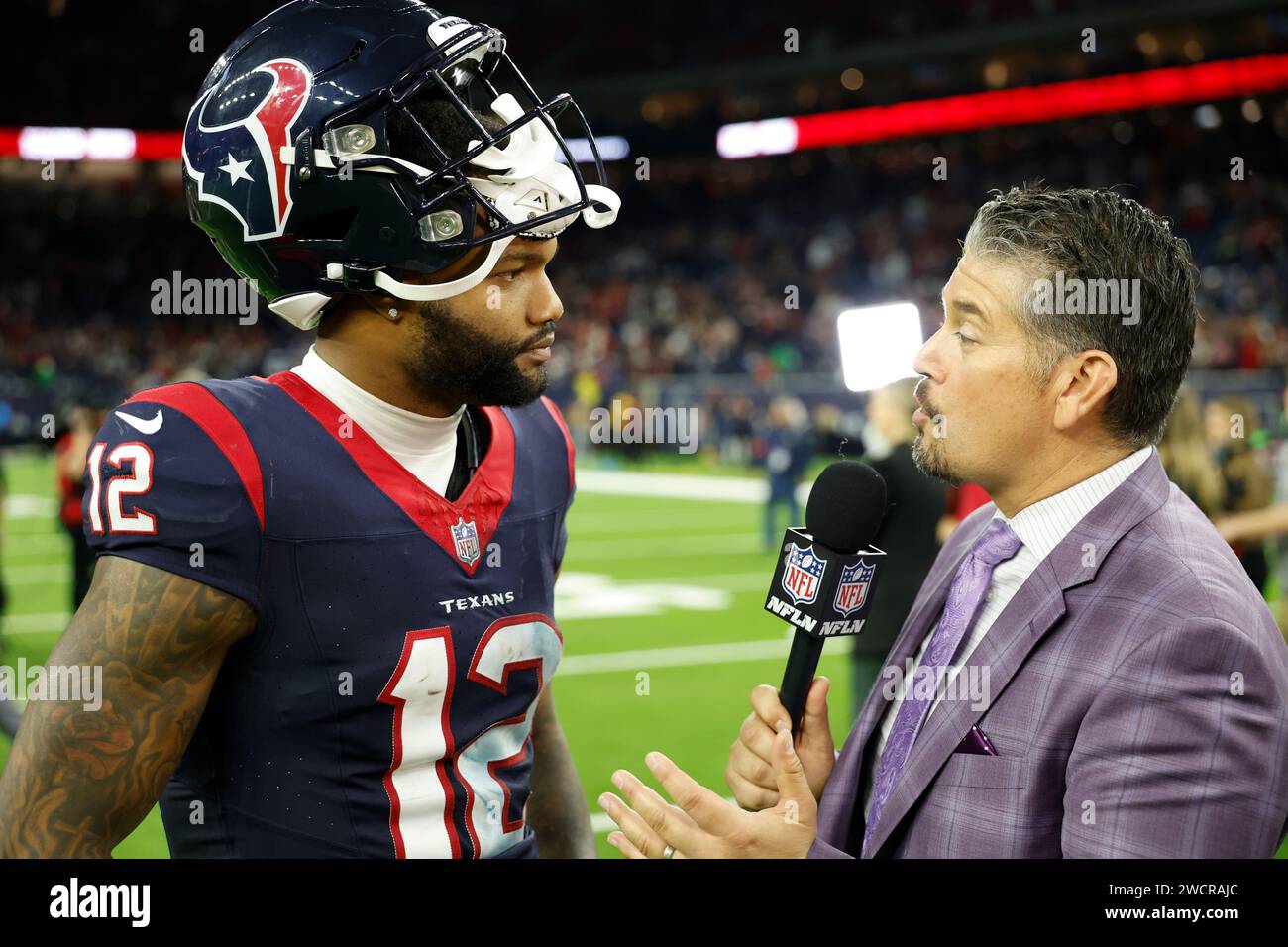 NFL Network reporter Omar Ruiz does an interview with Nico Collins (12 ...