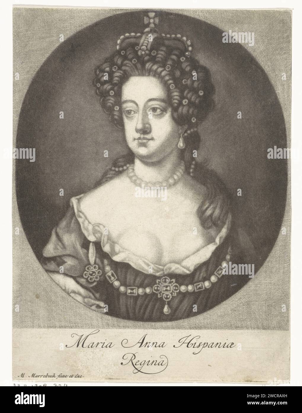 Portrait of Maria Anna, Queen of Spain, Matthijs van Marebeek, 1670 ...