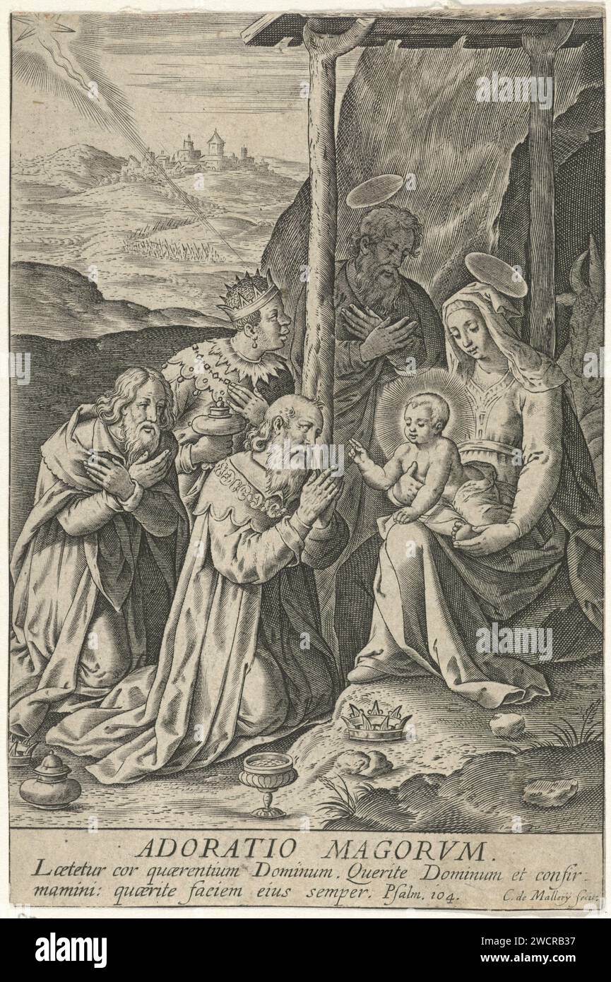 Worship by the Kings, Karel van Mallery, 1581 - c. 1645 print In a ...