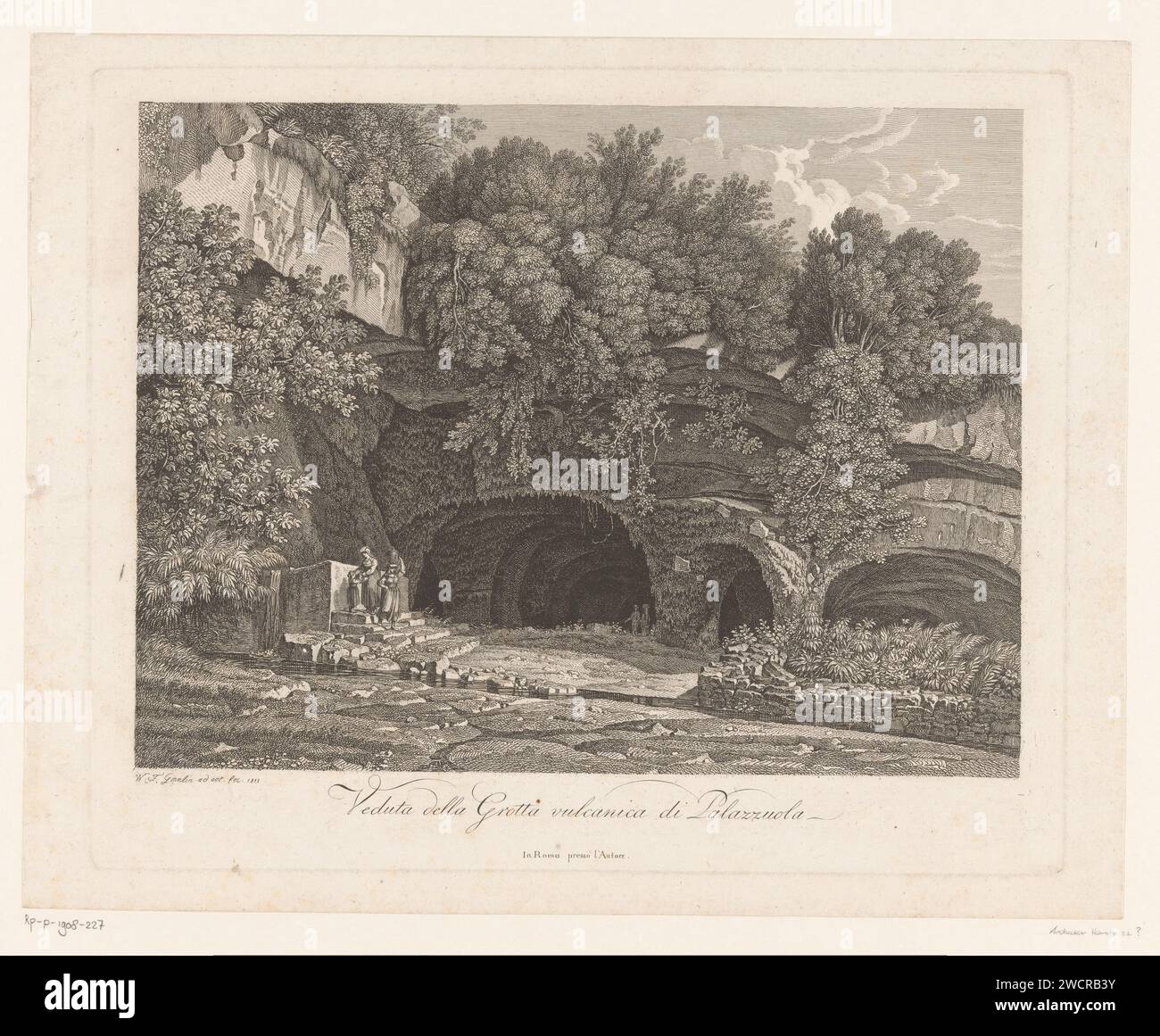 View of the volcanic caves near Palazzuolo, Wilhelm Friedrich Gmelin ...