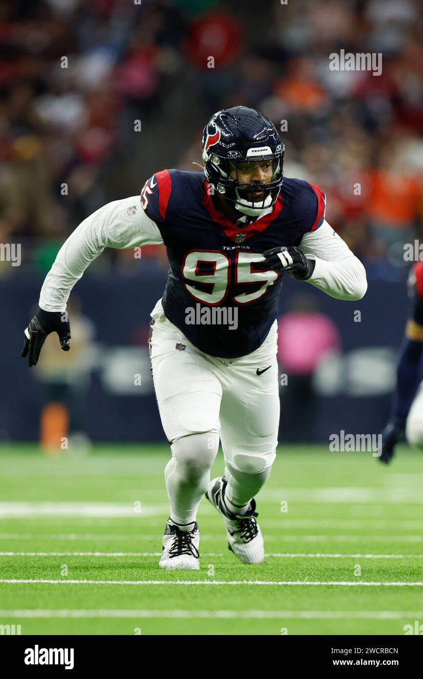Houston Texans defensive end Derek Barnett (95) rushes during an NFL ...