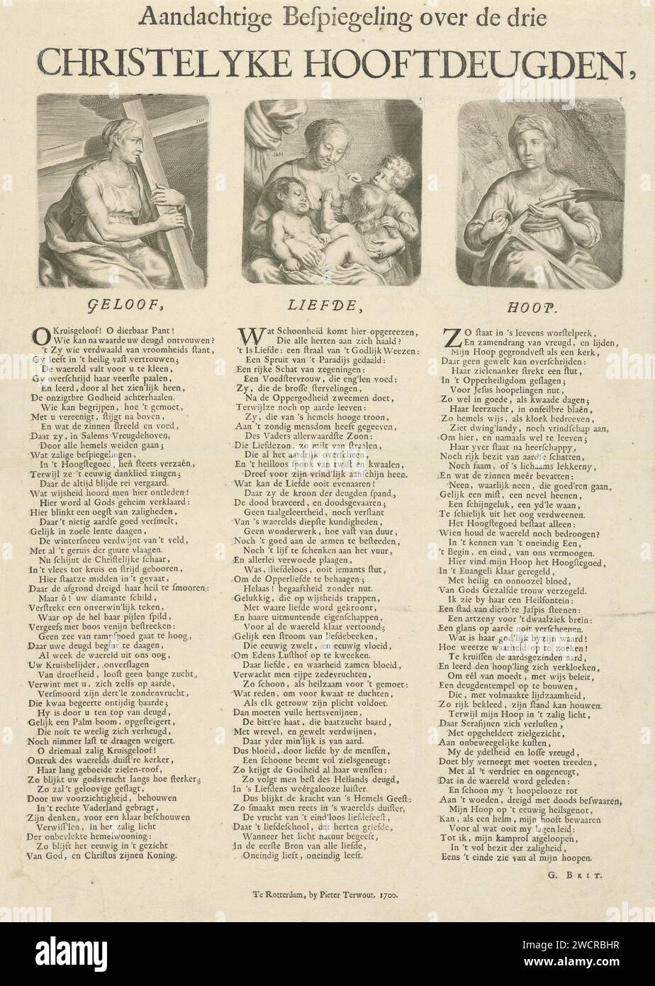 Three Theological Virtues Faith, Hope, Love, Dirk Van Hoogstraten, 1700 ...