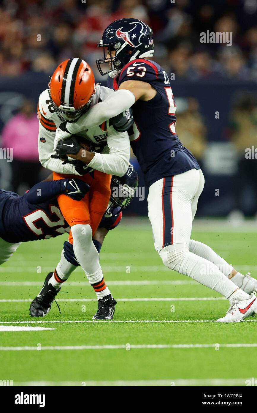 Houston Texans linebacker Blake Cashman (53) looks to make the tackle ...