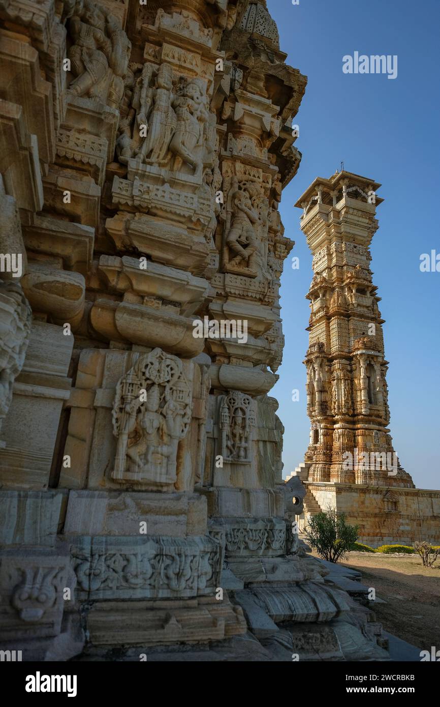 Chittorgarh, India - January 6, 2024: Kirti Stambha at Chittorgarh Fort ...