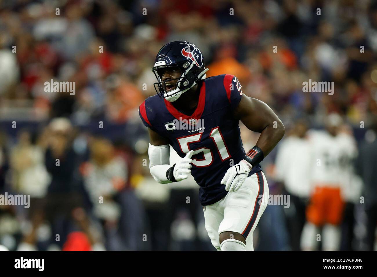 Houston Texans defensive end Will Anderson Jr. (51) rushes during an ...