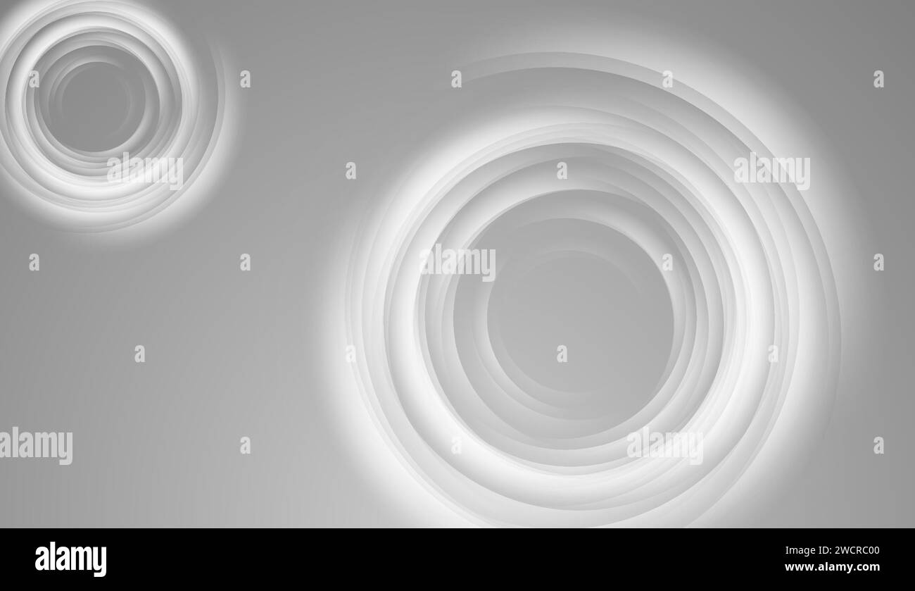 Grey white glowing shiny circles abstract background. Vector design ...