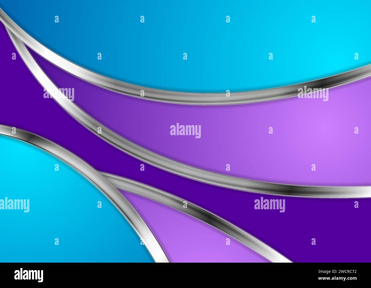 Bright blue violet abstract background with metallic waves. Vector ...