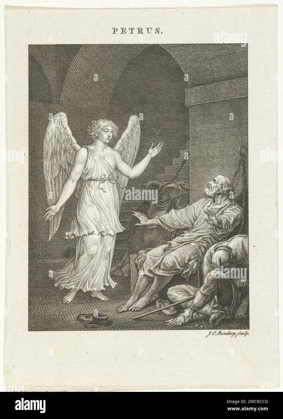 Engel opens the door of prison for Saint Peter, Johannes Christiaan ...