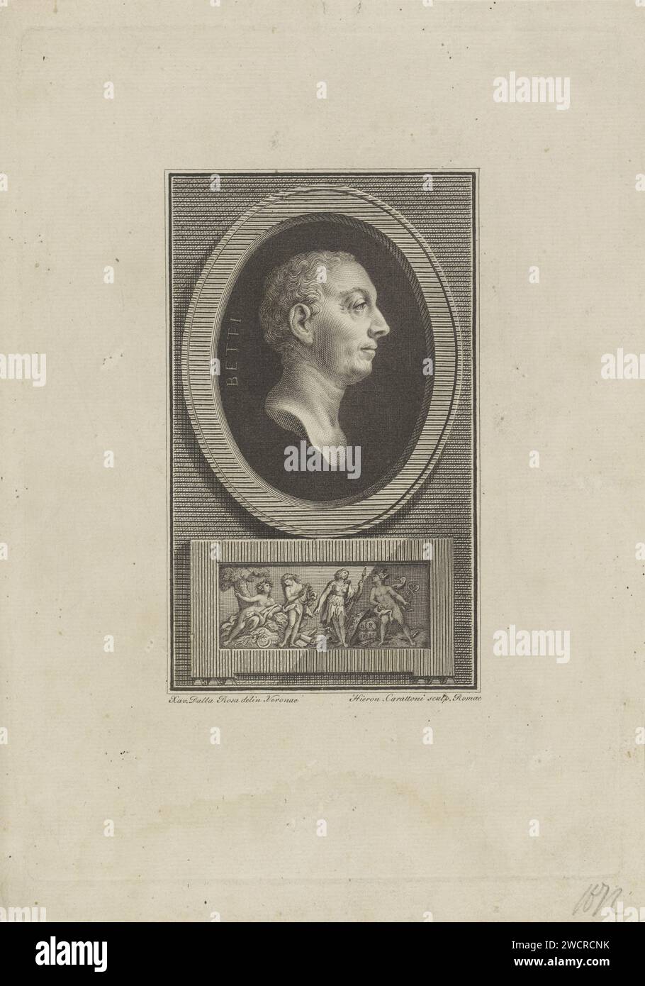 Portret Van Musicus Betti, Girolamo Carattoni, After Saverio Dalla Rosa ...