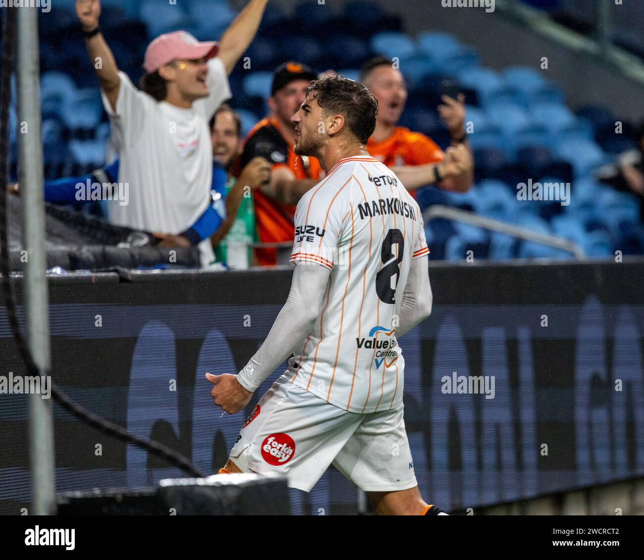 Sydney, Australia. 14th Jan, 2024. Substitute Jonas Markovski celebrate ...